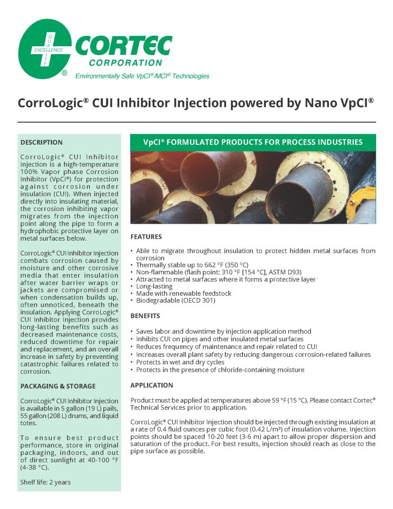 CorroLogic® CUI Inhibitor Injection powered by Nano VpCI®